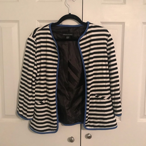 Leslie Stuart | Jackets & Coats | Leslie Stuart Black And White Striped ...